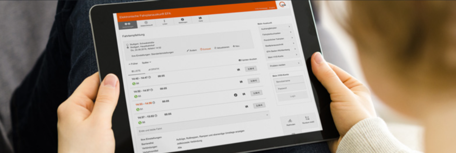 VVS – Elektronische Fahrplanauskunft EFA